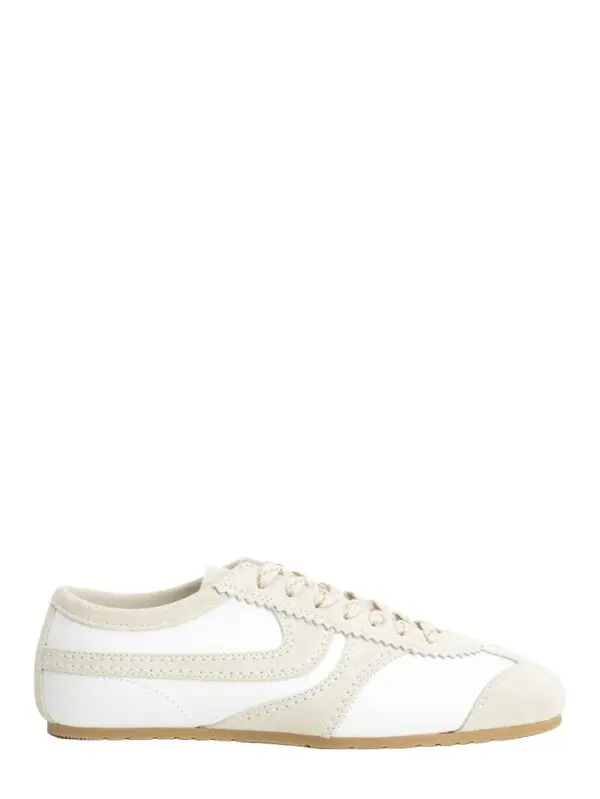 Dries Van Noten Leather And Suede Paneled Lace-up Sneakers - White