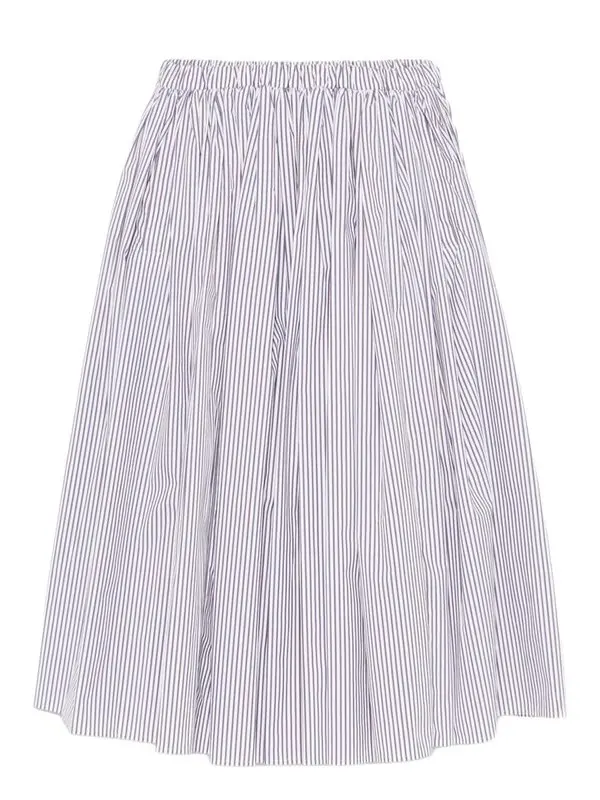Prada Striped Elasticated Waist Skirt - White/blue