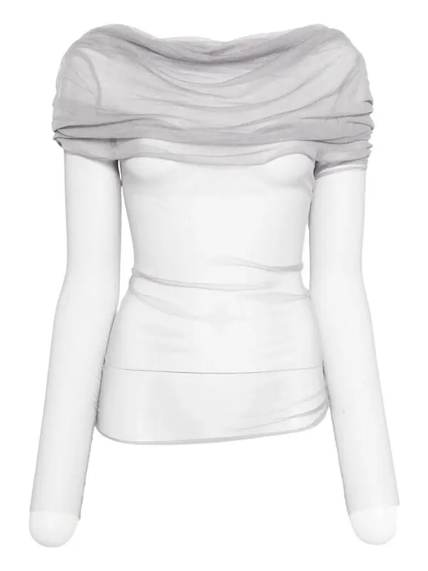 Christopher Esber Veiled Silk Top - White