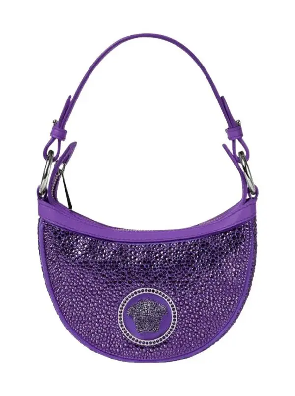 Versace Medusa Motif Embellished Bag - Purple