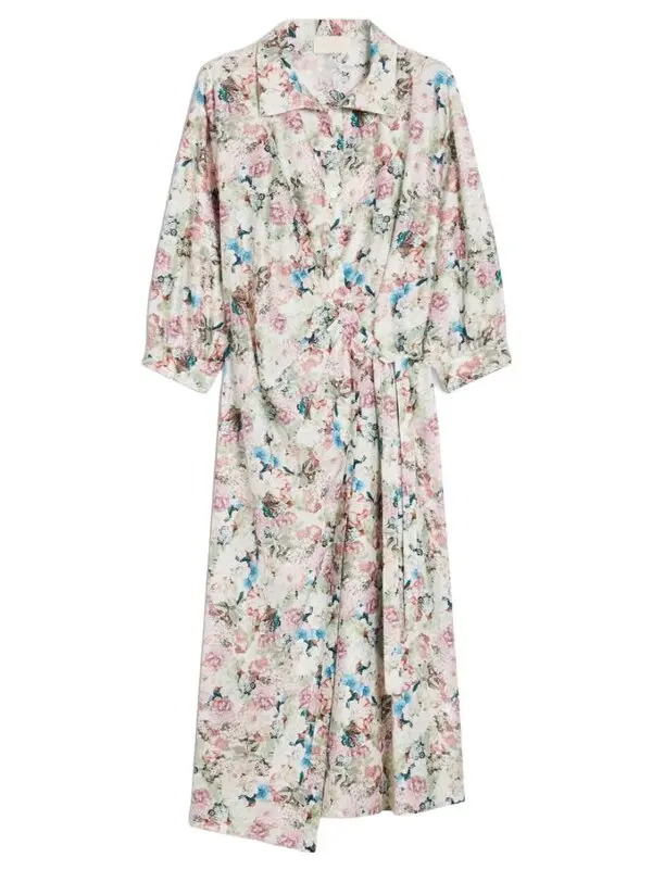 IBLUES Floral Print Wrap Dress - Pink