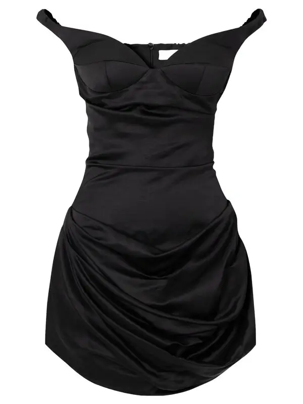 Magda Butrym Draped Mini Dress - Black