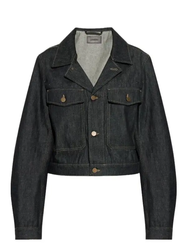 LEMAIRE Cropped Denim Blouson Jacket - Black