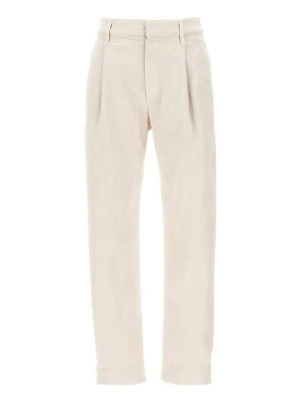 Brunello Cucinelli Pleated Straight Leg Jeans - Light Brown