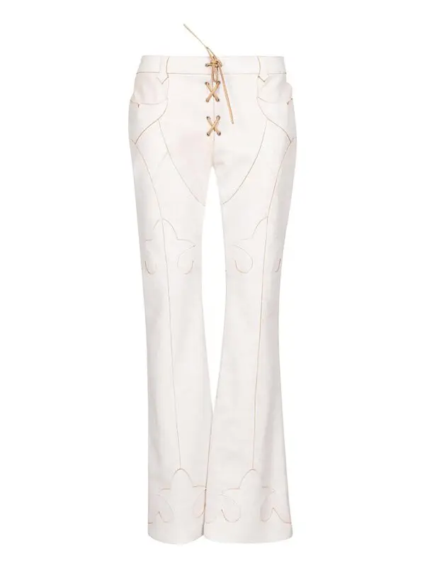 Acne Studios Paneled Leather Trousers - White