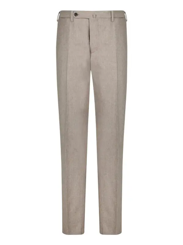 Incotex Straight Fit Wool Trousers - Beige