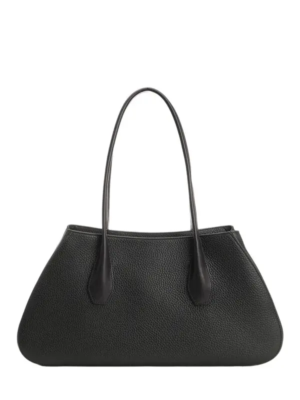 THE ROW Alger Stitch Detailed Shoulder Bag - Black