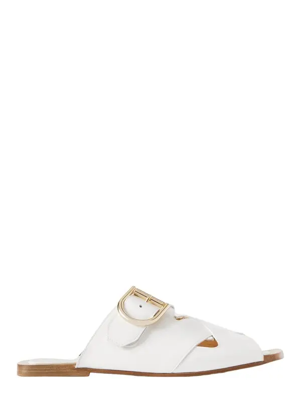 Dries Van Noten Buckle Slippers - White