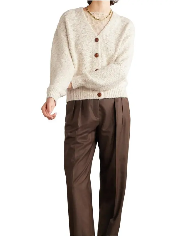 Loro Piana Long-sleeved Knitted Cardigan - Beige