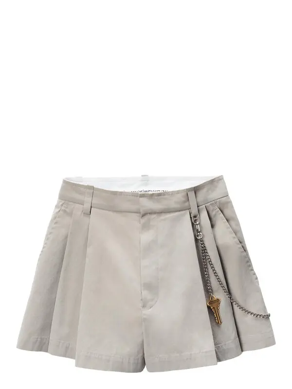 Alexander Wang Chain-detailed Pleated Shorts - Grey