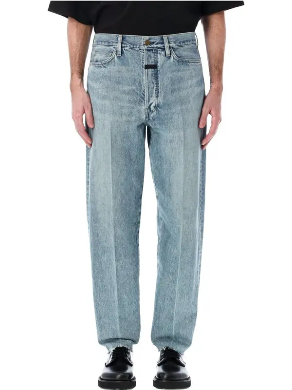 Fear Of God Straight-leg Frayed-edge Jeans - Gray