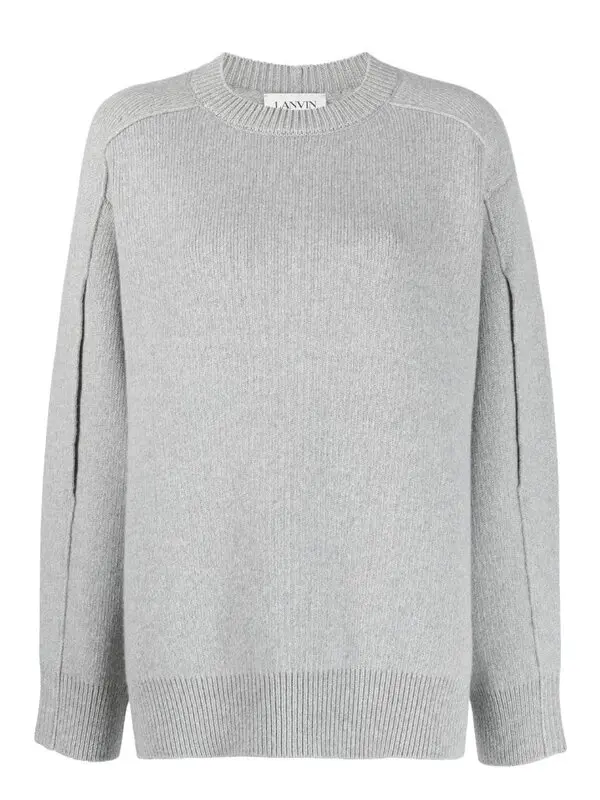 LANVIN Round Neck Cape-back Jumper - Gray