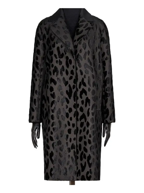 Max Mara Single-breasted Spotted Velvet Coat - Black