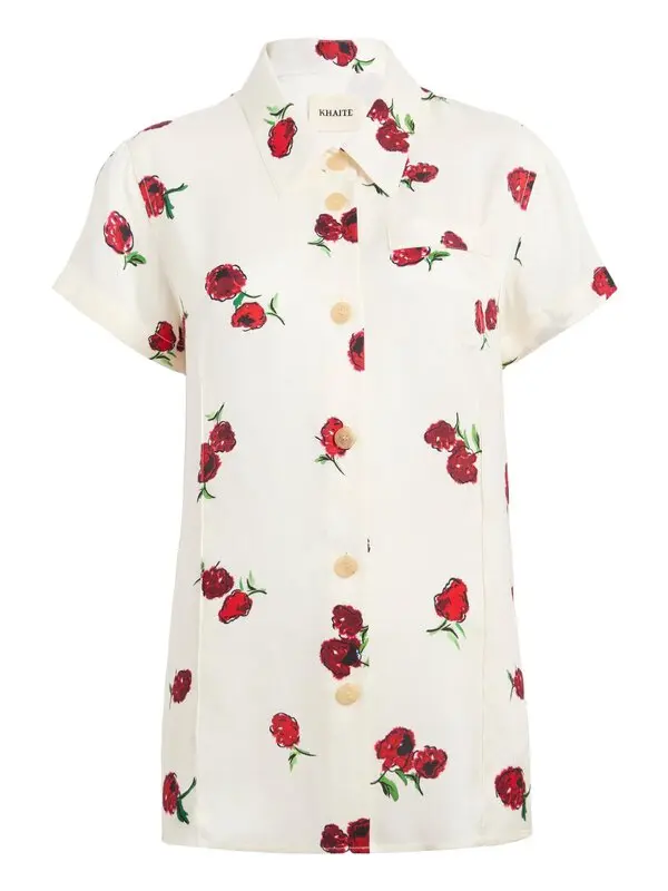 Khaite Keefe Top With Raspberry Print - White