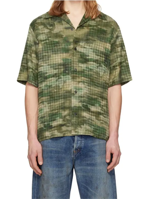 Amiri Ma Quad Camo Camp Short-sleeve Shirt - Green