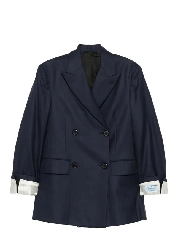 Prada Double-breasted Tailored Blazer - Blue