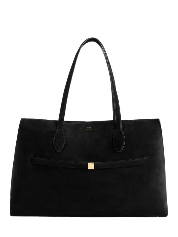 TOTEME Logo Embossed Lounge Tote Bag - Black