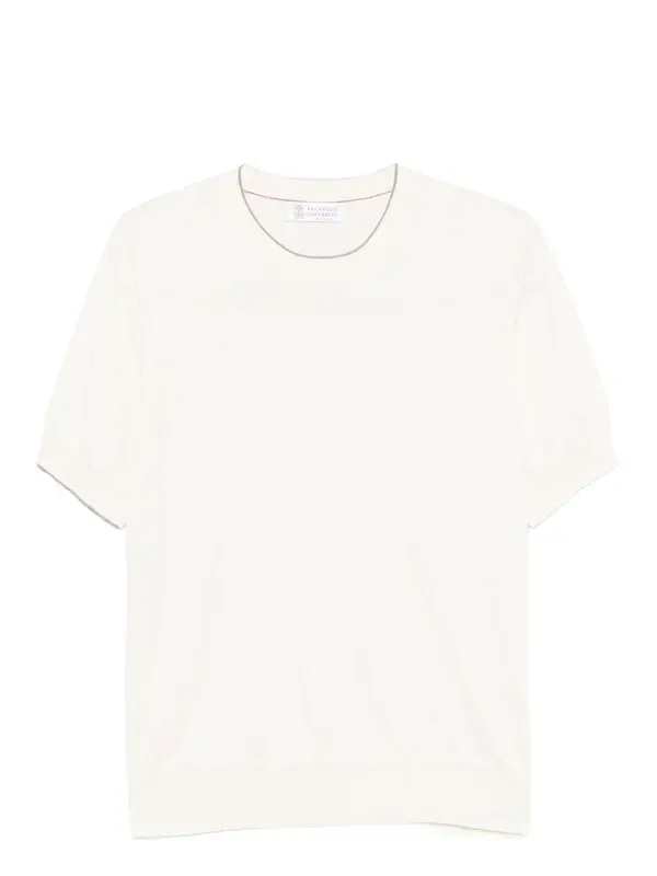 Brunello Cucinelli Short Sleeve Ribbed Jumper - True Color