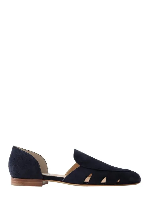 Gabriela Hearst Rory Openwork Flat - Navy Blue