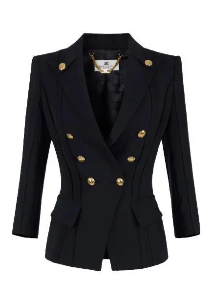 Elisabetta Franchi Double-breasted Blazer - Black