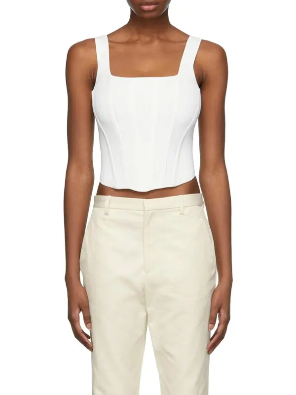 DION LEE Paneled Bustier Top - White
