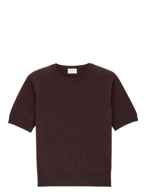 Saint Laurent Wool T-shirt Sweater - Marron