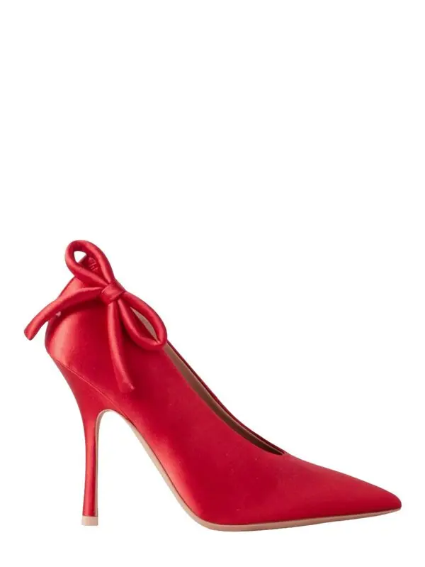 Valentino Garavani Satin Bow Stiletto Heels - Red