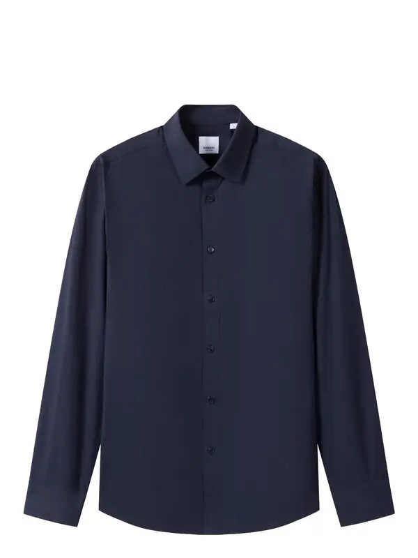Burberry Slim Fit Stretch Cotton Shirt - Navy