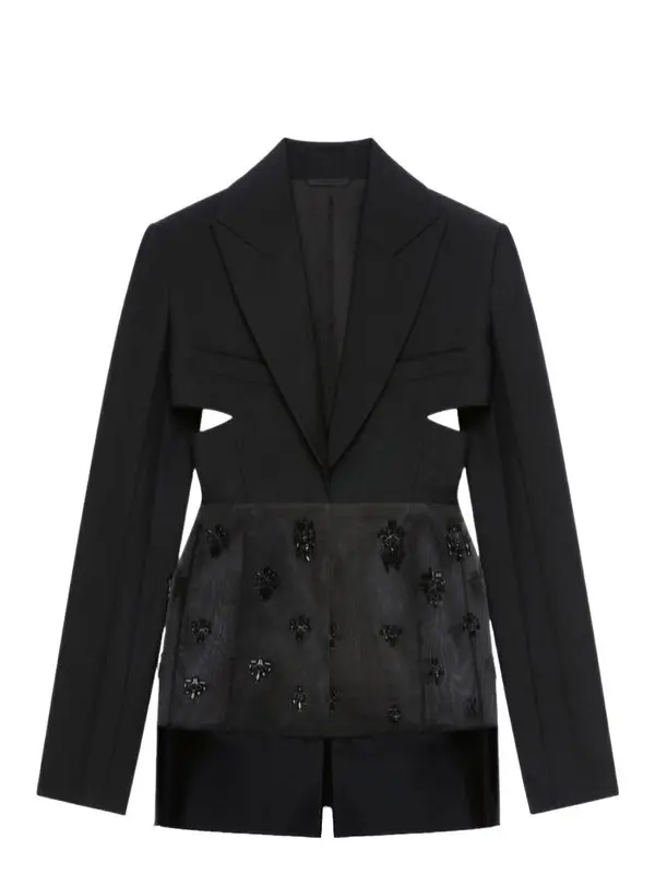 Givenchy Embellished-hem Tailored Blazer - Black