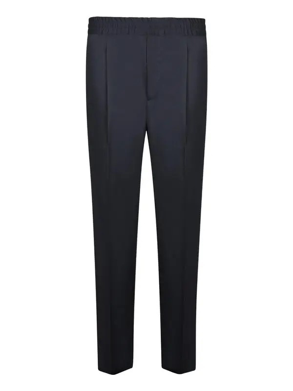 Zegna Elastic Waist Straight-leg Pants - Blue