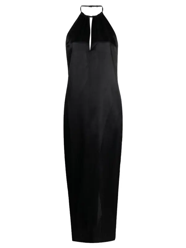 Acne Studios Keyhole-neck Open-back Maxi Dress - Black