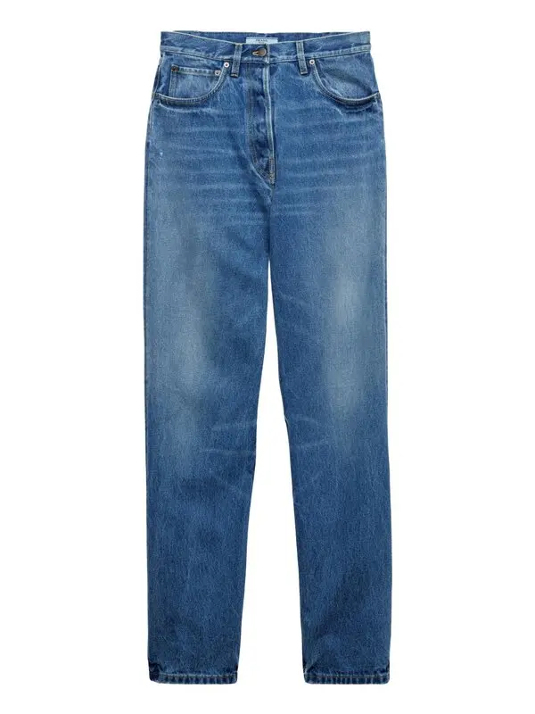 Prada Logo Patch Wide-leg Jeans - Light Blue