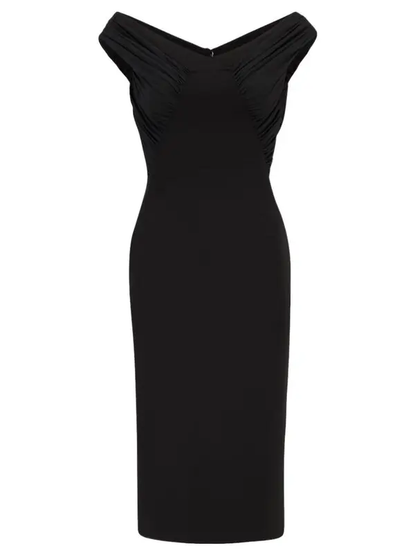 Dolce & Gabbana Off-the-shoulder Midi Dress - Black