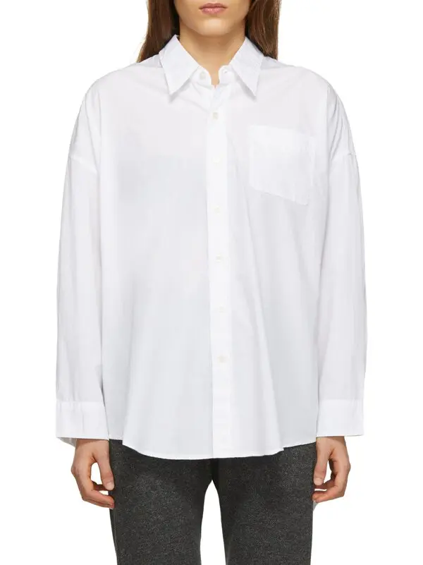 R13 Patch Pocket Long Sleeve Shirt - White