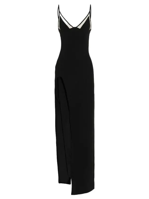 David Koma Slit Leg Panelled Dress - Black
