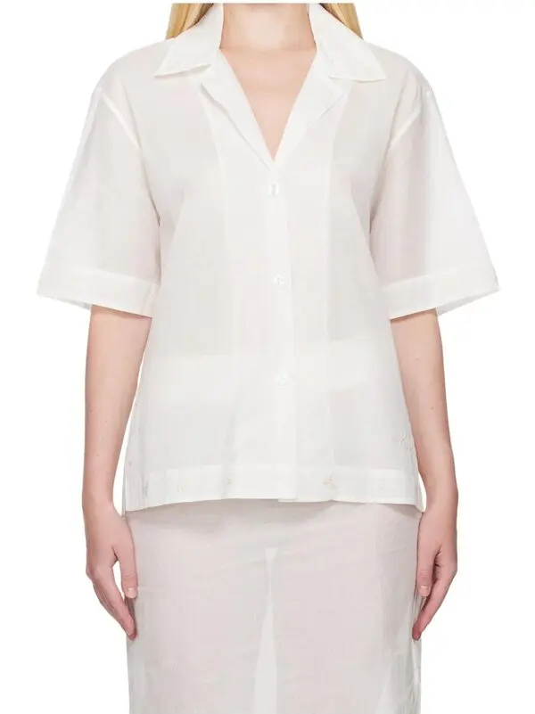 RÓHE Semi-sheer Organza Embroidered Shirt - White