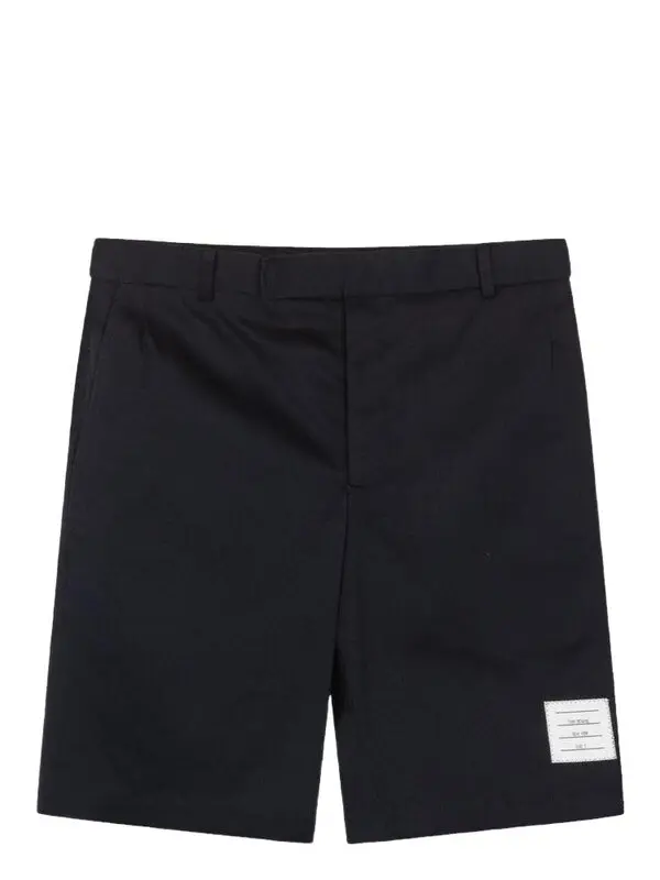 Thom Browne Cotton Twill Unconstructed Chino Shorts - Navy Blue
