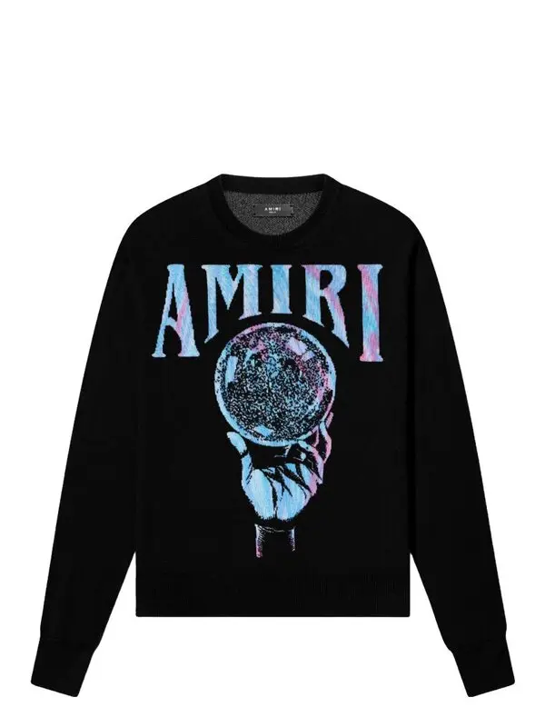 Amiri Logo-print Crew Neck Jumper - Black