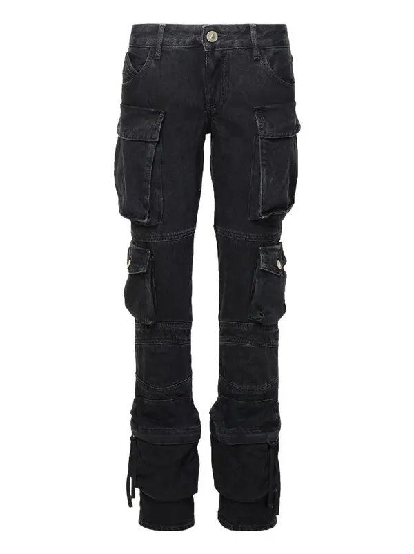 Attico Essie Straight-leg Cargo Jeans - Black