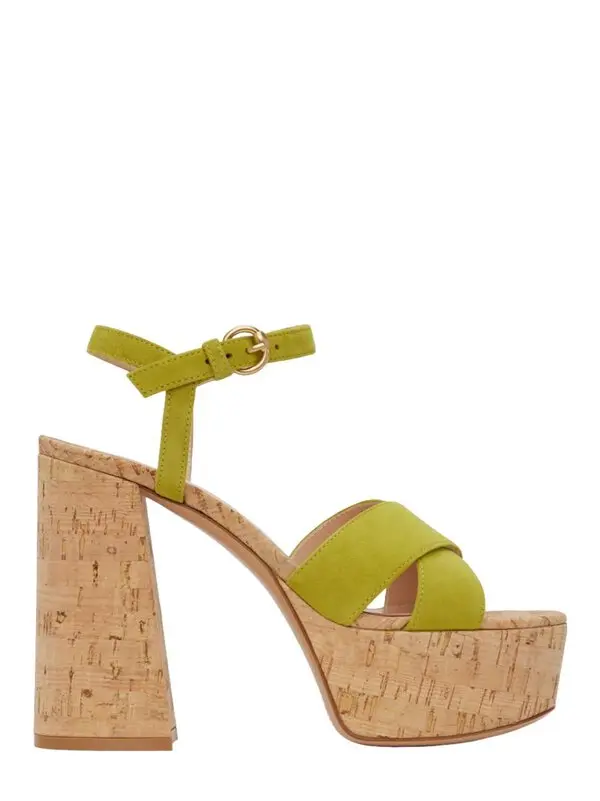GIANVITO ROSSI Platform Sandals With Ankle Straps - Nude
