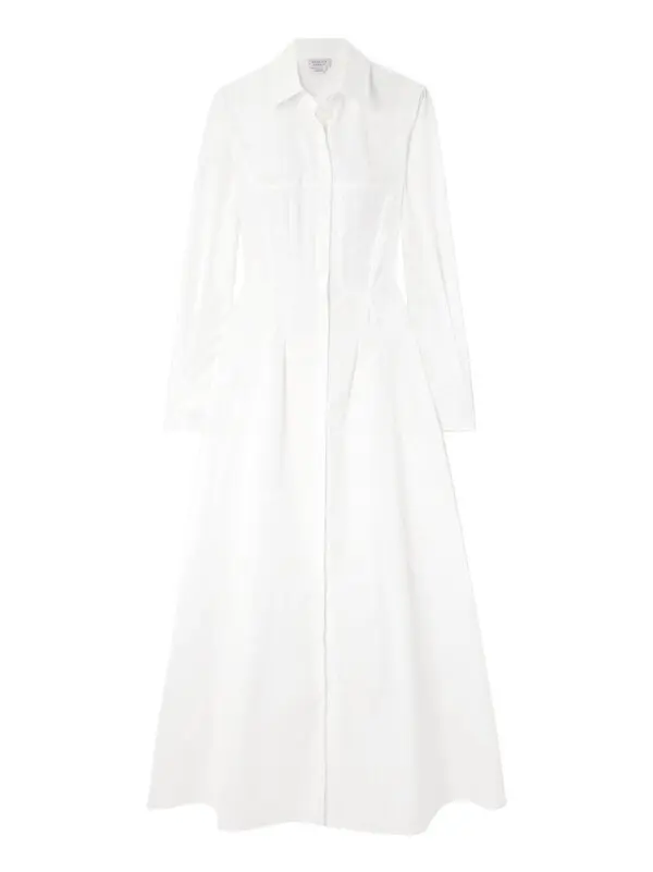 Gabriela Hearst Long Sleeve Shirt Dress - White