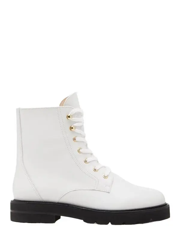 STUART WEITZMAN Mila Lace-up Ankle Boots - White
