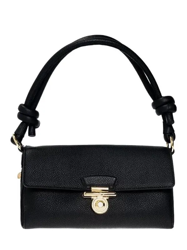 FERRAGAMO Gancini Leather Handbag - Black
