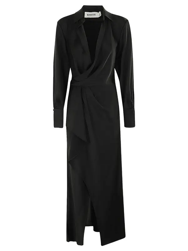 Simkhai Talita Wrap Design Dress - Black