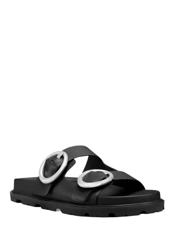 STUART WEITZMAN Benni Sport Slide With Oversized Buckle And Thick Sole - Black