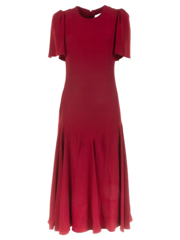 Alexander McQueen Short Sleeve Crewneck Dress - Red