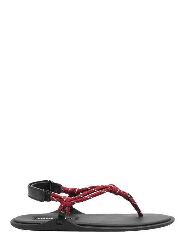 Miu Miu Cord Strap Sandals - Gray