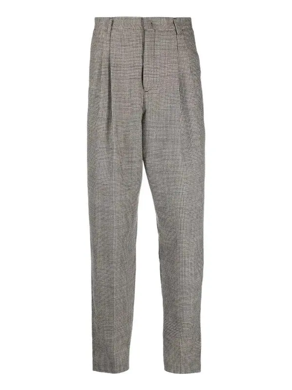 Red Valentino Houndstooth Pleated Trousers - Gray