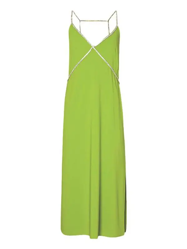 Liu Jo Embellished Strap V-neck Dress - Green
