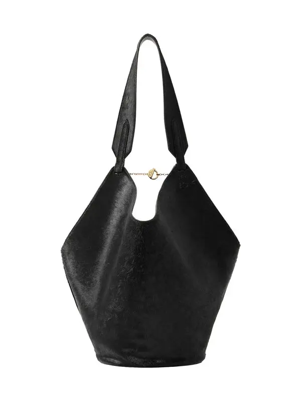 Khaite Chain-detail Leather Tote Bag - Black